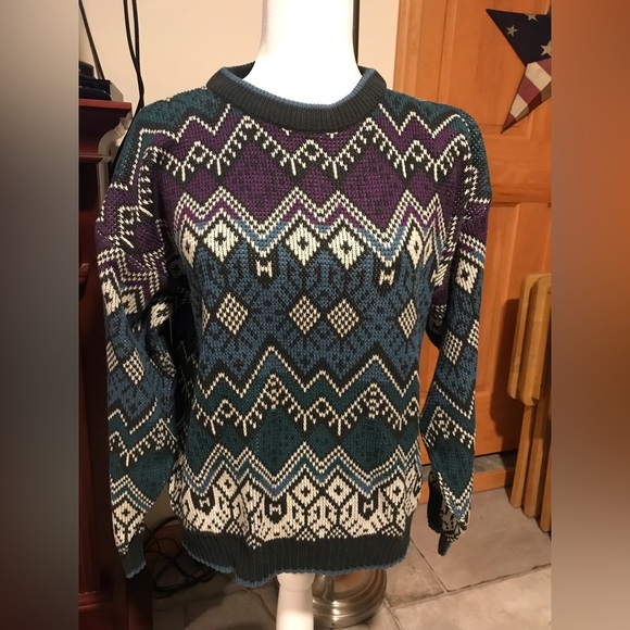 Vintage | Sweaters | Vintage Atlantic Traders Aztec Print Purple ...